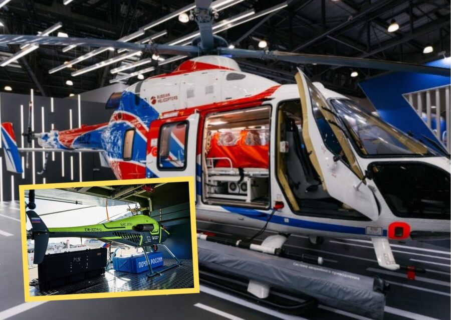 Heli Ansat dengan glass cockpit dan UAV BAS-200 hadir di HeliRussia 2022