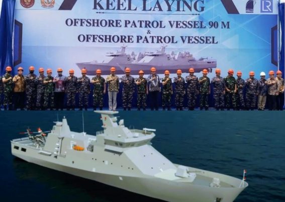 Peletakan lunas kapal OPV 90M dan OPV pesanan Kemhan RI dari PT DRU ...