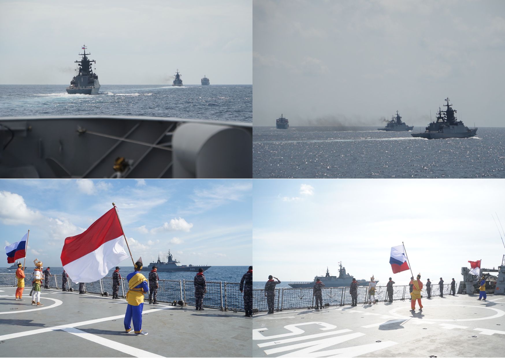 KRI SIM-367 melaksanakan Passex dengan 3 kapal perang Russia di Laut Jawa