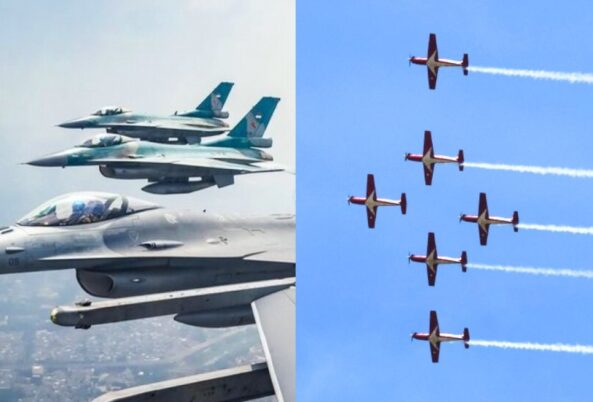 F-16 dan The Jupiters berlatih di Yogyakarta untuk tampil di HUT ke-79 ...