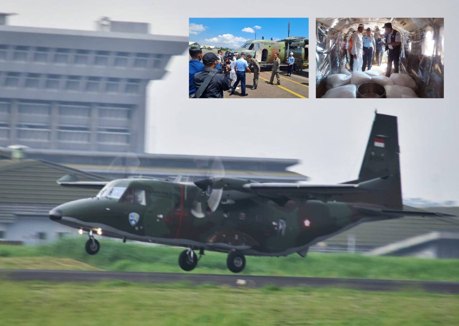 Pesawat NC212 TNI AU melaksanakan Operasi Modifikasi Cuaca di Jawa ...